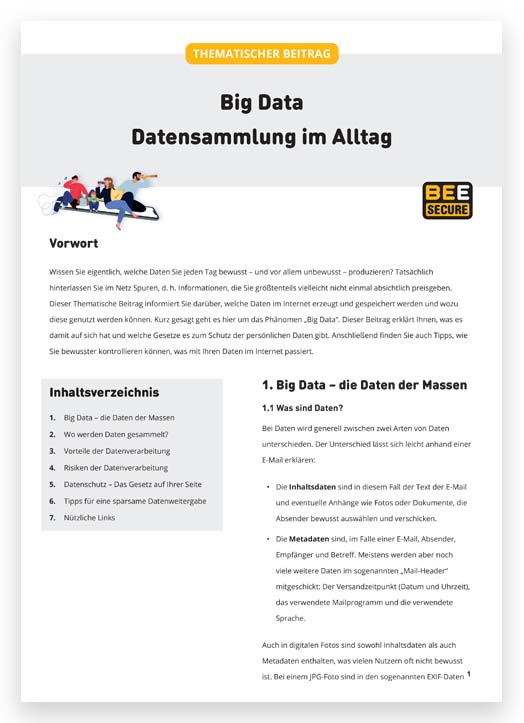 Big Data - Datensammlung im Alltag - BEE SECURE